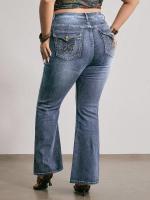 China Slim Fit Blue Casual High Waist wholesale denim jeans for Breathable Embroidered Custom (801) for sale