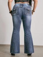 China Slim Fit Blue Casual High Waist wholesale denim jeans for Breathable Embroidered Custom (801) for sale