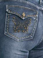 China Slim Fit Blue Casual High Waist wholesale denim jeans for Breathable Embroidered Custom (801) for sale
