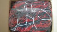 China Striped Soccer Goal Net Knotted Polyethylene Square 120mm Mesh for sale