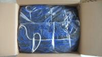China Polyethylene Striped Soccer Net Knotted Square 120mm Mesh for sale