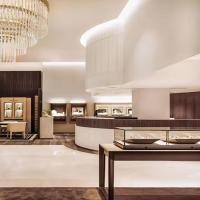 China Modern Wood & Glass Jewelry Display Furniture for Luxury Boutique for sale