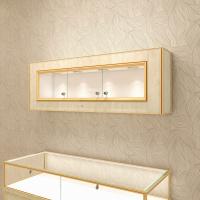 China Wholesale Custom Lockable Display Cases and Wall-Mounted Stainless Steel Frame Jewelry Display Cases with LED Lighting for sale