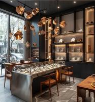 China Premium Jewelry Retail Showcase Solid Wood Metal Glass Jewelry Display Cabinet for Boutique Store for sale