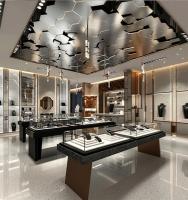 China Premium Jewelry Retail Showcase Solid Wood Metal Glass Jewelry Display Cabinet for Boutique Store for sale
