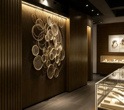 China Luxury New Chinese Style Solid Wood Jewelry Display Cabinet, Premium Glass Showcase for High-End Retail for sale