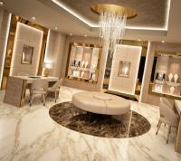 China Luxury Modern White Jewelry Display Cabinet, Premium Glass Showcase for High-End Jewelry Retail for sale