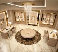 China Luxury Modern White Jewelry Display Cabinet, Premium Glass Showcase for High-End Jewelry Retail for sale