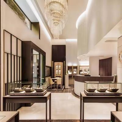 China High End Solid Wood Jewelry Showcase with Glass Shelves for Jewelry Shop for sale