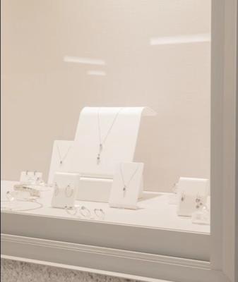 China Minimalist Terrazzo LED Jewelry Store Reception Desk & Negotiation Table Set High End Custom Design for Luxury Boutique for sale