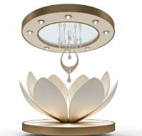 China Elegant Floral-Shaped Jewelry Display Stand with LED Lighting Modern Luxury Crystal Accents High-End Jewelry Retail Showcase for sale