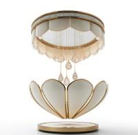 China Elegant Floral-Shaped Jewelry Display Stand with LED Lighting Modern Luxury Crystal Accents High-End Jewelry Retail Showcase for sale
