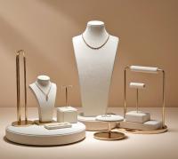 China High End Jewelry Counter Display Set Metal Frame Necklace Ring Showcase for Luxury Mall Retail for sale