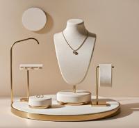 China High End Jewelry Counter Display Set Metal Frame Necklace Ring Showcase for Luxury Mall Retail for sale