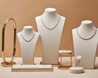 China High End Jewelry Counter Display Set Metal Frame Necklace Ring Showcase for Luxury Mall Retail for sale