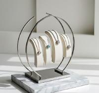 China Modern Artistic Jewelry Display Stand Custom Stainless Steel Velvet Necklace Showcase for High-End Jewelry Boutique for sale
