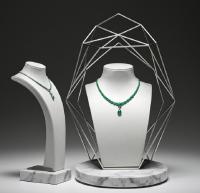 China Modern Artistic Jewelry Display Stand Custom Stainless Steel Velvet Necklace Showcase for High-End Jewelry Boutique for sale