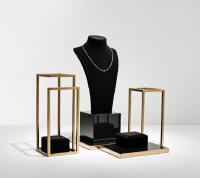 China Modern Metal Jewelry Display Stand Set Black Velvet Customizable Design-Durable High Quality Necklace Ring Holder for sale