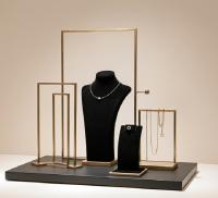 China Modern Metal Jewelry Display Stand Set Black Velvet Customizable Design-Durable High Quality Necklace Ring Holder for sale