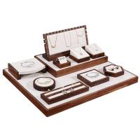 China Walnut Jewelry Display Stand Counter Elegant Showcase for Counter or Wall Mount for Storefront for sale