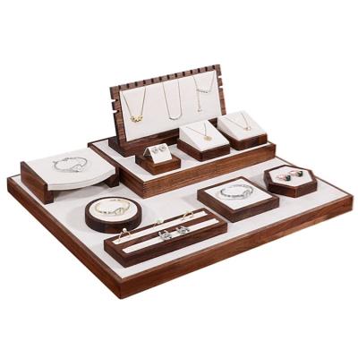 China Walnut Jewelry Display Stand Counter Elegant Showcase for Counter or Wall Mount for Storefront for sale