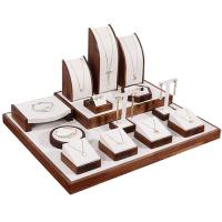 China Walnut Jewelry Display Stand Counter Elegant Showcase for Counter or Wall Mount for Storefront for sale