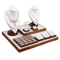 China Walnut Jewelry Display Stand Counter Elegant Showcase for Counter or Wall Mount for Storefront for sale