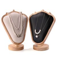 China High-End Portable Walnut Jewelry Necklace Display Rack New Model Counter Stand for Display for sale