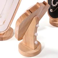 China High-End Portable Walnut Jewelry Necklace Display Rack New Model Counter Stand for Display for sale