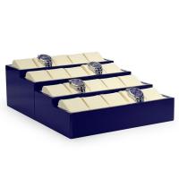 China PU Leather Bracelet Watch Display Tray with LED Lighting Factory Wooden Watch Display for sale
