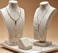 China Custom Modern Marble Jewelry Display Set, Premium Stone Necklace Bust for Fine Jewelry Retail for sale
