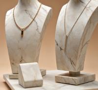 China Custom Modern Marble Jewelry Display Set, Premium Stone Necklace Bust for Fine Jewelry Retail for sale