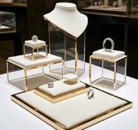 China Custom Modern Luxury Jewelry Display Kit, Premium Metal & Glass Display Props for Fine Jewelry for sale