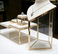 China Custom Modern Luxury Jewelry Display Kit, Premium Metal & Glass Display Props for Fine Jewelry for sale