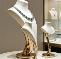 China Elegant Abstract Bust Jewelry Display Holder, Velvet Jewelry Organizer for High-End Necklace Retail for sale