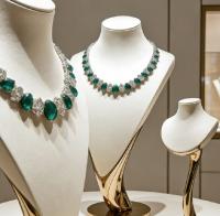 China Elegant Abstract Bust Jewelry Display Holder, Velvet Jewelry Organizer for High-End Necklace Retail for sale