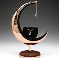 China Elegant Moon-Shaped Jewelry Tree Stand with Velvet Luxury Jewelry Organizer for High-End Necklace & Earring for sale