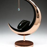China Elegant Moon-Shaped Jewelry Tree Stand with Velvet Luxury Jewelry Organizer for High-End Necklace & Earring for sale