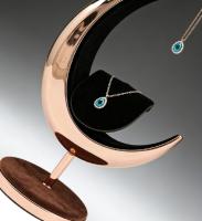 China Elegant Moon-Shaped Jewelry Tree Stand with Velvet Luxury Jewelry Organizer for High-End Necklace & Earring for sale