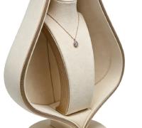 China Custom Luxury Curved Velvet Necklace Display, Premium Jewelry Mannequin Stand for Luxury Jewelry Retail & Exhibition for sale