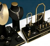 China Custom Black Velvet & Gold Plated Stand Set for Luxury Retail Displays-Durable & Easy Clean for sale