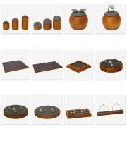 China Brown Wooden Jewelry Display Props for Jewelry Exhibition Showroom for sale