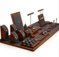 China Brown Wooden Jewelry Display Props for Jewelry Exhibition Showroom for sale