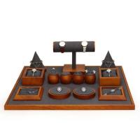 China Brown Wooden Jewelry Display Props for Jewelry Exhibition Showroom for sale