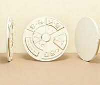 China Handcrafted Circular Jewelry Display Set, Premium White Velvet Jewelry Organizer with Gold Trim for High-End Jewelry Store for sale