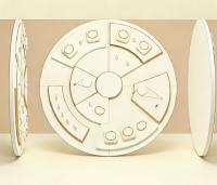China Handcrafted Circular Jewelry Display Set, Premium White Velvet Jewelry Organizer with Gold Trim for High-End Jewelry Store for sale