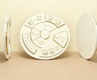 China Handcrafted Circular Jewelry Display Set, Premium White Velvet Jewelry Organizer with Gold Trim for High-End Jewelry Store for sale