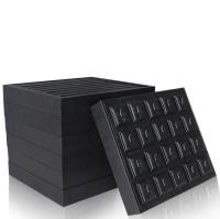 China Grey Leather Jewelry Display Holder for Ring Earring Jewelry Show for sale