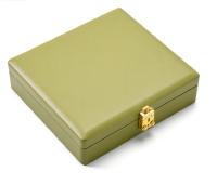 China Handcrafted PU Leather Jewelry Storage Case, Premium Green Jewelry Organizer with Gold Lock & Drawer for High-End Jewelry for sale
