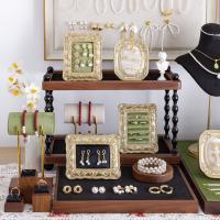 China Luxury Wooden Jewelry Display Tray With Leather Surface for sale